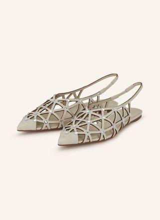 Carrano Carrano Slingballerinas Mit Schmucksteinen weiss