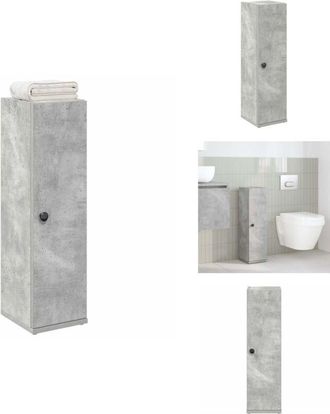 vidaXL Badezimmerschrank mit Rollenhalter Betongrau 20,5x22x72 cm - Badezimmerschrank - Badezimmerschr&auml;nke - Badschrank - Badschr&auml;nke