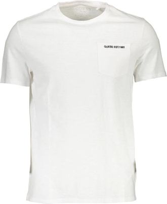 Guess Baumwoll-T-Shirt mit kurzem Arm und Tasche - - Tops - Herren - Wei&szlig; - 2XL