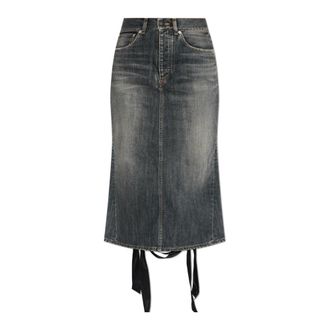 Balenciaga Denimrock mit dekorativem Band hinten - - Skirts - Damen - Grau - XS