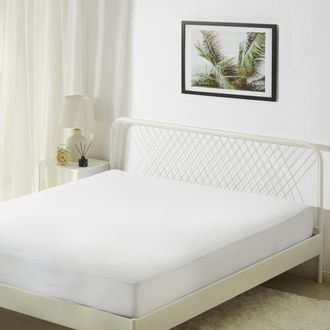 Amazon Basics Matratzen&uuml;berzug mit Rei&szlig;verschluss f&uuml;r Matratzen bis 30 cm, wasserdicht und bettwanzensicher, 180 x 200 cm, Wei&szlig;