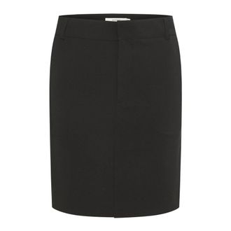 Gestuz Schwarzer A-Linien-Rock mit G&uuml;rtelschlaufen - - Skirts - Damen - Schwarzk - L