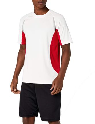 James & Nicholson Herren kurze &Auml;rmel T-Shirt Running T wei&szlig; (white/red) XXX-Large