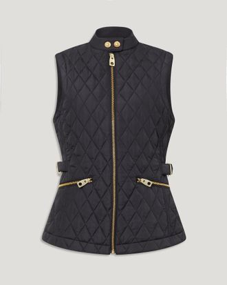 Belstaff Veste Sans Manches Maeva Pour Femme Quilted Recycled Nylon Noir Eu 36