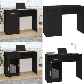 vidaXL Schreibtisch mit Stauraum Schwarz 100x40x73 cm Holzwerkstoff - Schreibtisch - Home Office - B&uuml;rostuhl - Arbeitsplatzgestaltung - Holzwerkstoffm&ouml;bel