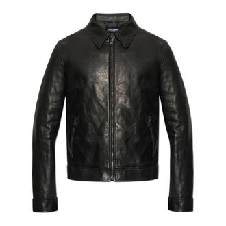 Dolce & Gabbana Homme, Vestes, Noir, Taille: 2XL Leather Jacket