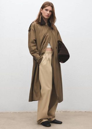 Mango Sac cabas en daim naud chocolat - Femme - Taille unique - MANGO