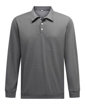 AlltheMen Poloshirt Regular Fit Langarm-Poloshirt mit Polokragen