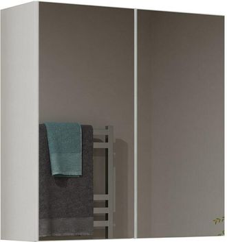 Hucoco Hucoco - sofya - Armoire de toilette murale 2 portes - Meuble sdb avec miroir - Dimensions 60x22x60 cm - Rangement Salle de bain