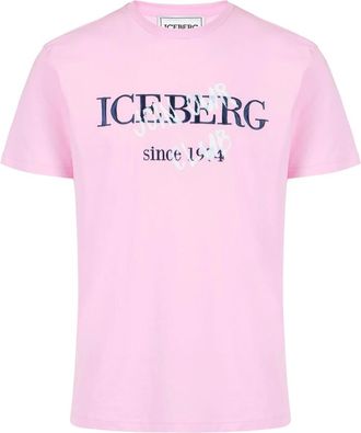 Iceberg Homme, Tops, Rose, Taille: 2XL T-Shirt Slim Fit en Jersey de Coton