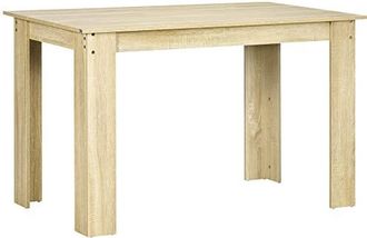 HOMCOM Table &agrave; Manger rectangulaire pour 4 &agrave; 6 Personnes, Table de Cuisine, 120 x 69 x 75 cm, Style Moderne, Pieds triangulaires Plus Stable, ch&ecirc;ne