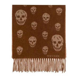 Alexander McQueen Schal mit Totenkopfmotiv - - Accessories - Herren - Braun - ONE SIZE