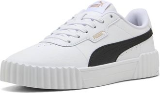 Puma Carina 3.0 Damen-Sneaker, Wei&szlig;/Schwarz/Gold, 8.5 UK