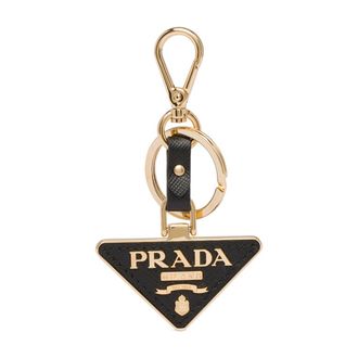Prada Triangle-logo Leather Keychain
