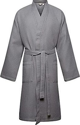 Esprit Peignoir en coton gaufré pour homme, anthrazit, XXL