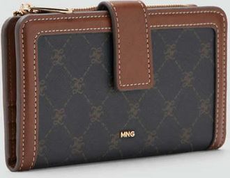 Mango Grand portefeuille logo jacquard marron - Femme - Taille unique - MANGO