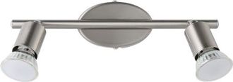 Eglo LED Deckenleuchte Buzz-LED, 2 flammige Deckenlampe, Deckenstrahler aus Metall in Nickel-Matt, Wohnzimmerlampe, K&uuml;chenlampe, Spots inkl. GU10 Leuchtmit