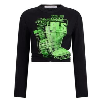 Philosophy di Lorenzo Serafini Femme, Tops, Noir, Taille: 38 FR T-shirt court