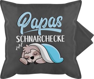 Shirtracer Kissenbezug - Geschenk zum Vatertag - Papas Schnarchecke mit Faultier - weiß - 50 x 50 cm - Grau - schnarchkissen spruchkissen papa vatertagsgeschenk 