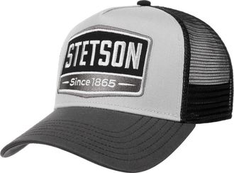 Stetson Highway Trucker Cap Snapback Baumwolle Herren Sommer Winter grau-schwarz One Size Small