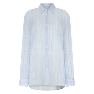 Dries Van Noten Croom Gestreiftes Button-Up-Hemd - - Shirts - Herren - Blau - L