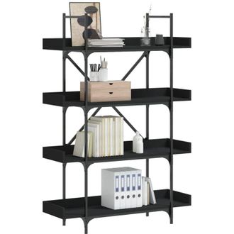 vidaXL Vidaxl - Bücherregal 4 Böden Schwarz 100x33x145,5 cm Holzwerkstoff