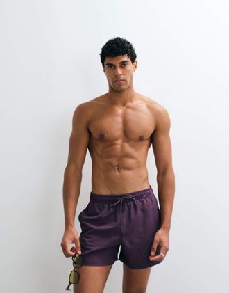 Abercrombie & Fitch Abercrombie - Badeshorts zum Hineinschl&uuml;pfen in Aubergine-Lila