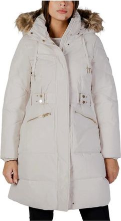 Guess Femme, Vestes, Beige, Taille: 46 FR Veste zipp&eacute;e &agrave; capuche et &agrave; manches longues avec poches avant