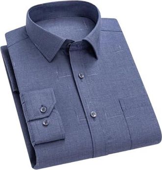 Generic Chemise ray&eacute;e &agrave; manches longues pour homme - Style formel - Doux - D&eacute;contract&eacute; - Pour le bureau, 3208, 3XL