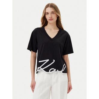 Karl Lagerfeld T-Shirt A2W17104 Schwarz Relaxed Fit