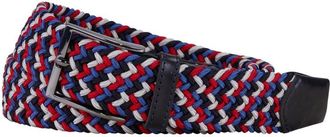 Tom Rusborg Elastischer Flechtg&uuml;rtel mit Leder-Details im Farbmix in