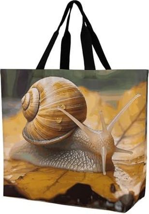 Generic Escargot Dans Les Feuilles Sac &Agrave; Bandouli&egrave;re D&eacute;contract&eacute; Sacs De Courses Pliable Sac Cabas Pour Travail Shopping Voyage