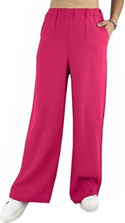 JOPHY & CO. Pantalon femme en lin avec poches (Cod. 62598), fuchsia, XXXL