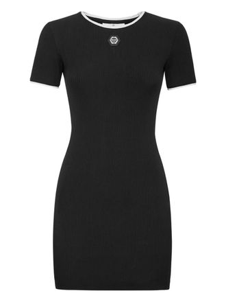 Philipp Plein robe en coton stretch - Noir