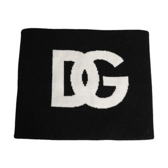 Dolce & Gabbana Homme, Accessoires, Noir, Taille: ONE Size &Eacute;charpe Logo Tricot&eacute;e en Cachemire