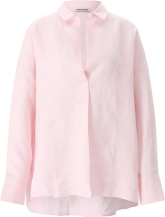 Bloomings Femme, Blouses et Chemises, Rose, Taille: 36 FR Blouse en lin