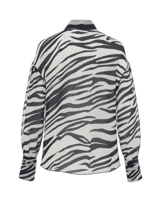 Patrizia Pepe Sheer Zebra Print Shirt - Black