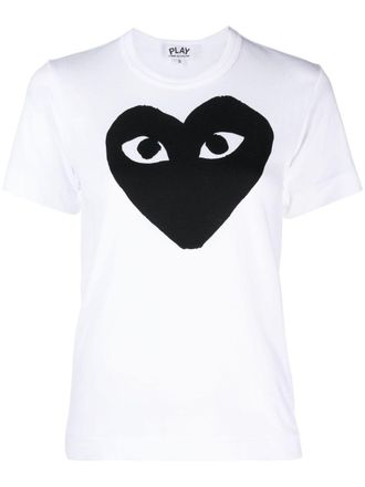 Comme Des Garçons t-shirt en coton à logo imprimé - Blanc