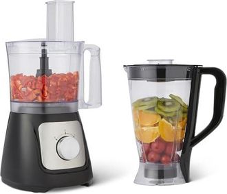 Amazon Basics Kombination aus K&uuml;chenmaschine und Mixer mit 2 Geschwindigkeiten, 2,4-Liter-Sch&uuml;ssel und 1,5-l-Krug, 800 W, Schwarz
