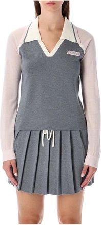Casablanca Femme, Pulls, Gris, Taille: 38 FR V Neck Knit Polo