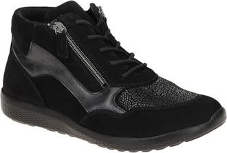 Waldläufer M-Ira 815M80-304-001 Bottines en nubuck avec empiècement stretch Noir Largeur M, Noir, 42 EU Large