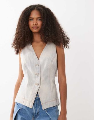 Boss Orange by Hugo Boss Veston ajust&eacute; en denim - Bleu clair