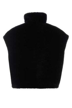 Prada Womens Black Reversible Fur Nero Exterior: Lining: Nylon Pellicce Coat