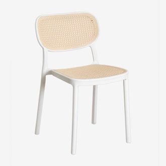 Sklum Sklum - Chaise de salle &agrave; manger empilable en polypropyl&egrave;ne Omara Blanc Gardenia