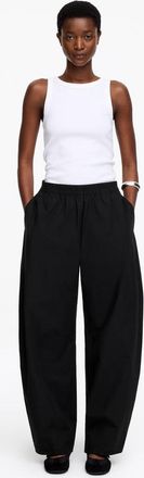 Arket Baumwollhose Mit Barrel Leg -Schwarz