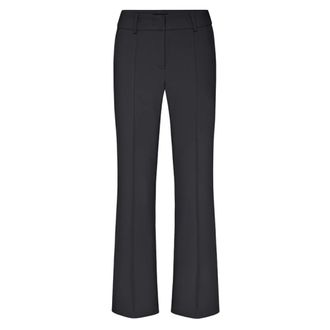 Cambio Schwarze Trompetenwollhose mit Piping - - Trousers - Damen - Schwarzk - XL
