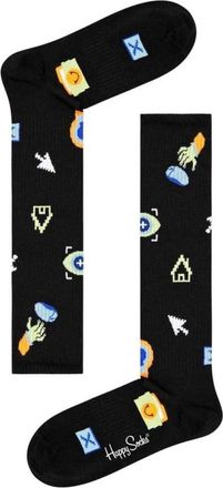 Happy Socks Femme, Sous-v&ecirc;tements, Noir, Taille: ONE Size Pixel Crew Socks