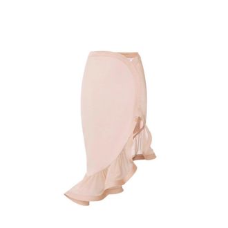 Elisabetta Franchi Rock in Cr&ecirc;pe- und Satinstoffen mit Volant - - Skirts - Damen - Beige - M