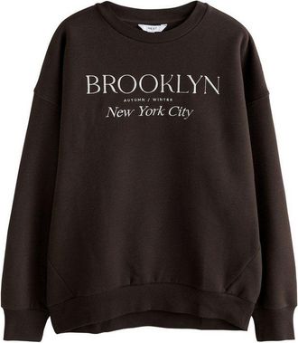 Next Sweater Sweatshirt mit Rundhalsausschnitt mit Herbstmotiv (1-tlg)