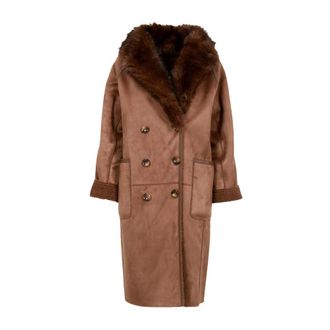 Betta Corradi Manteau midi crois&eacute; - Femme - Manteaux - Brun - Taille: 36 FR